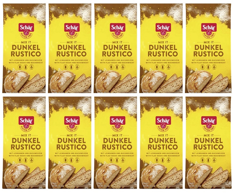 10 x Mix It Dunkel Rustico, mąka do wypieku chleba razowego 1kg Schar