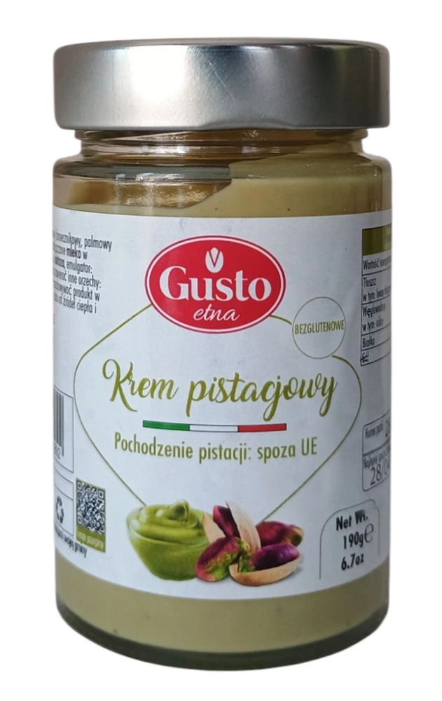 Krem pistacjowy 15%, 190g Gusto Etna